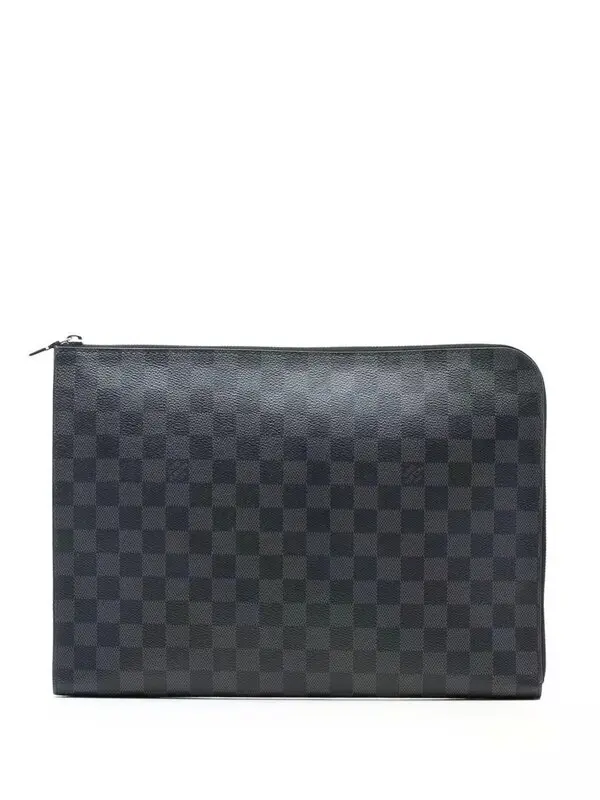 LOUIS VUITTON Damier Graphite Pochette Jour Gm Clutch - Black