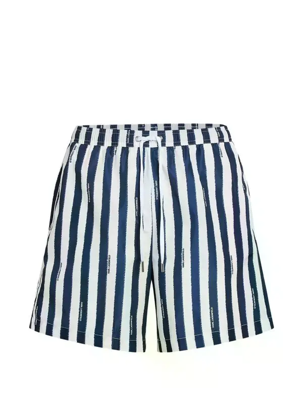 Karl Lagerfeld Striped Swim Shorts - Blue