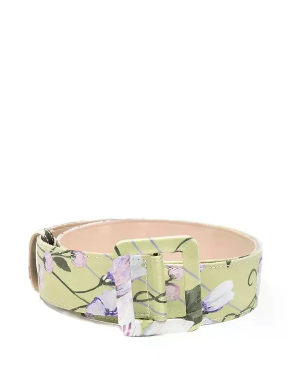 GIADA CURTI Floral-print Belt - Green