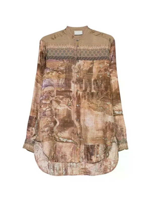 PIERRE-LOUIS MASCIA Printed Silk Shirt