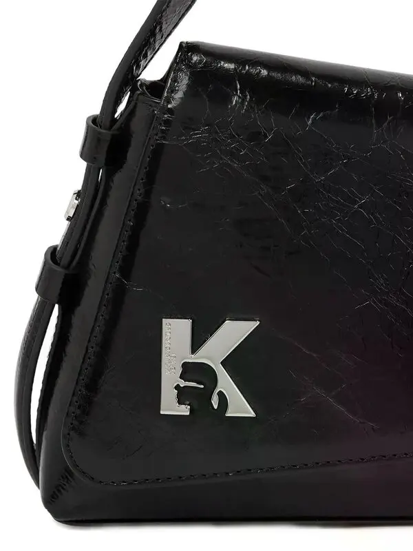 Karl Lagerfeld Leather Shoulder Bag - Black