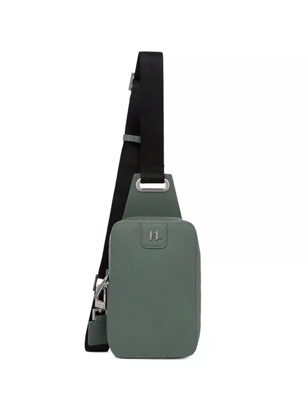 Karl Lagerfeld Monogram Leather Shoulder Bag - Green