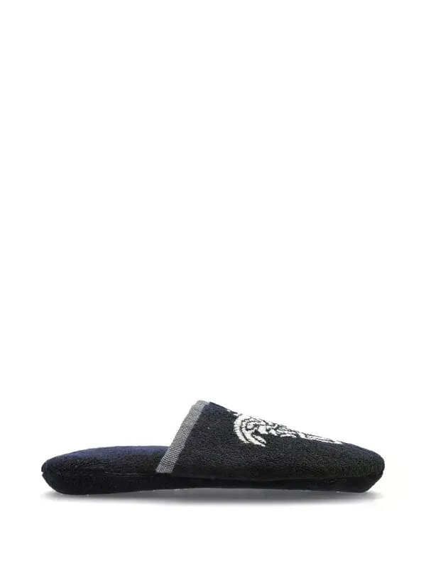 Versace Cotton Terry Jacquard Medusa Slippers - Blue