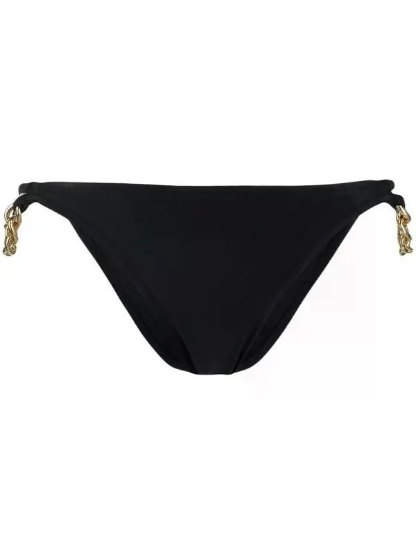 Moschino Logo-print Chain-trim Bikini Briefs - Black