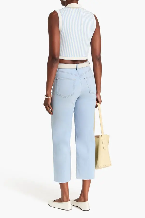 FRAME Anchor Cropped High-rise Wide-leg Jeans