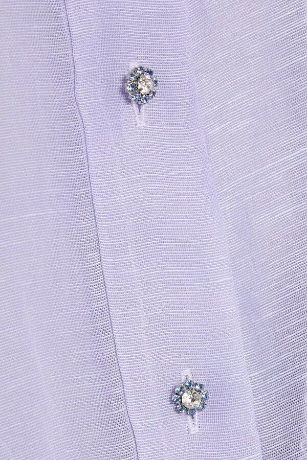 Zimmermann Crystal-embellished Linen And Silk-blend Gauze Shirt