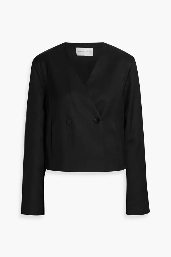 Loulou De Saison Malli Double-breasted Twill Blazer - Black