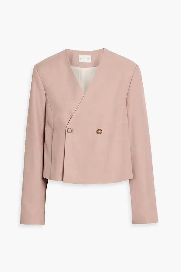 Loulou De Saison Malli Double-breasted Twill Blazer - Blush