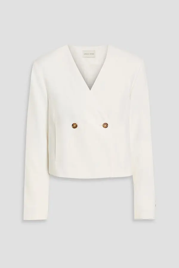 Loulou De Saison Malli Double-breasted Twill Blazer - Ivory