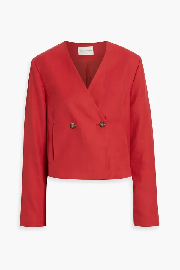 Loulou De Saison Malli Double-breasted Twill Blazer - Red