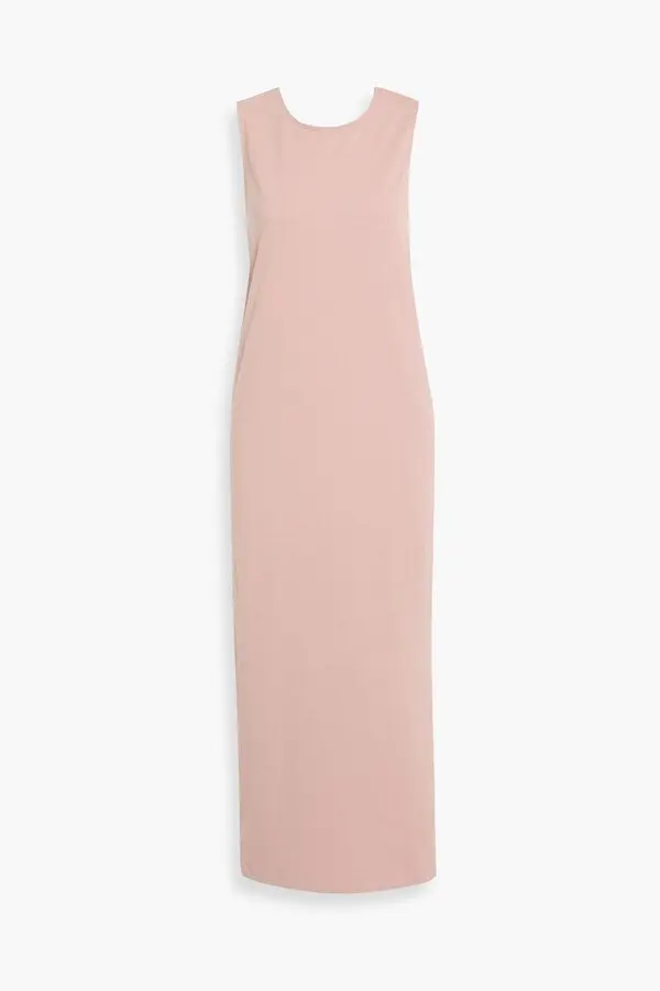 Loulou De Saison Rayna Knotted Pima Cotton-jersey Midi Dress - Blush