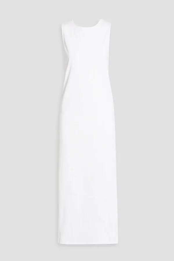Loulou De Saison Rayna Knotted Pima Cotton-jersey Midi Dress - White