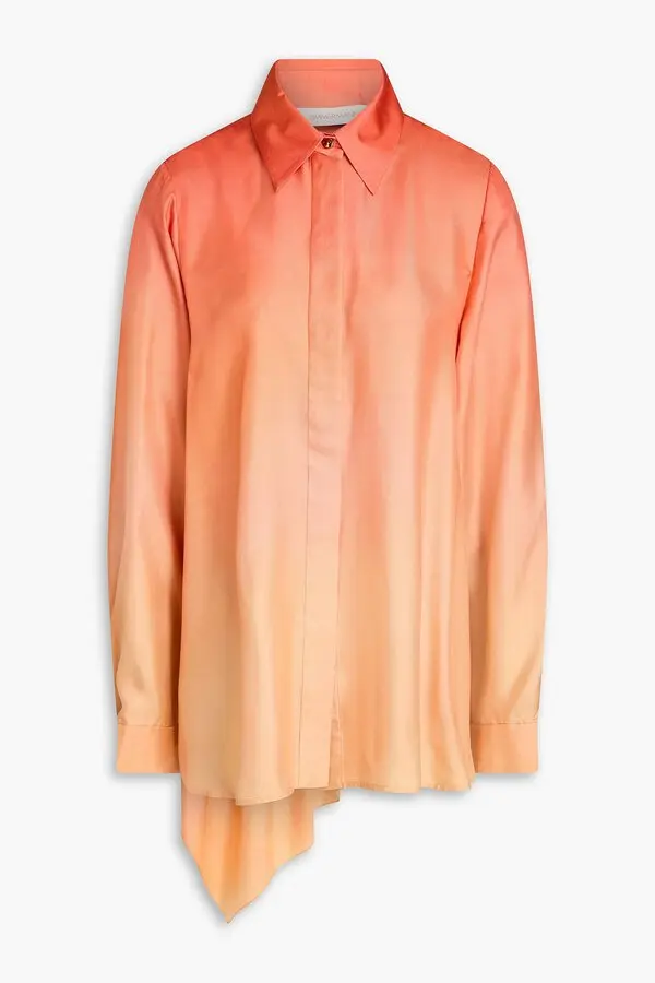 Zimmermann Asymmetric Dégradé Silk-twill Shirt