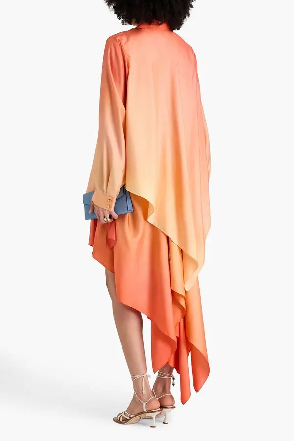 Zimmermann Asymmetric Dégradé Silk-twill Shirt