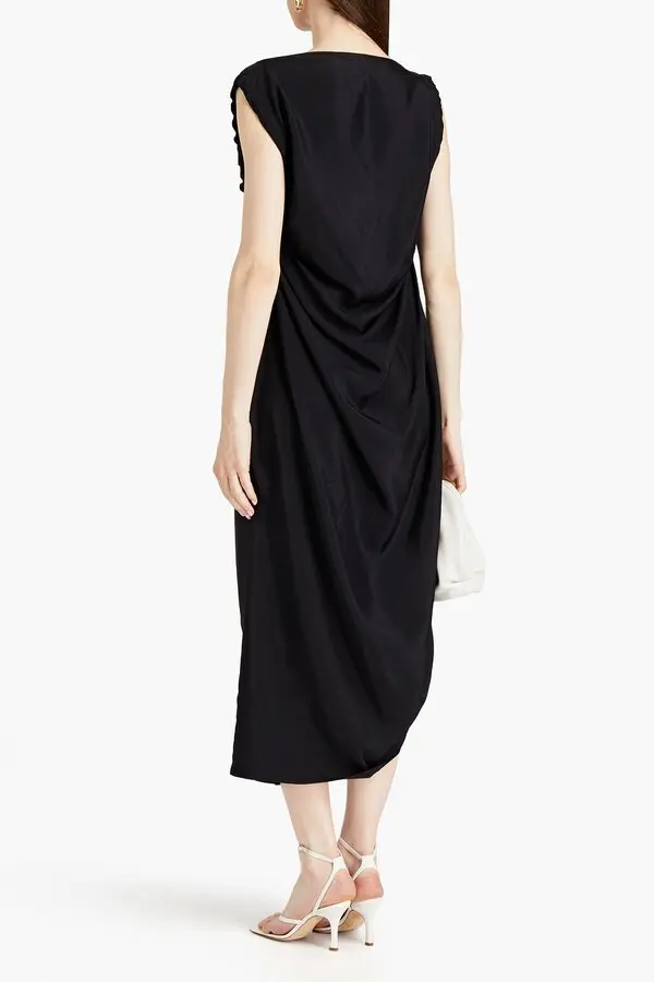 BY MALENE BIRGER Chita Ruched Twill Midi Dress