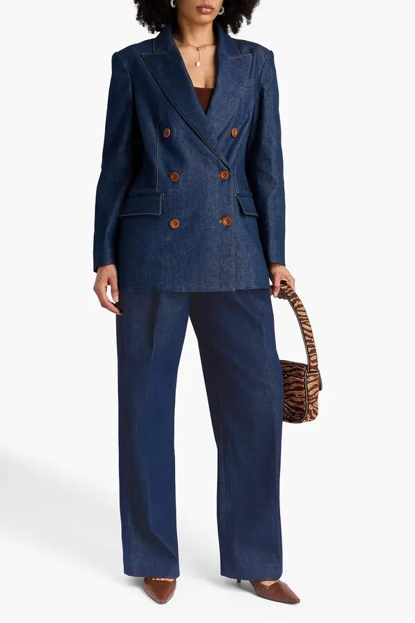 Zimmermann Double-breasted Denim Blazer