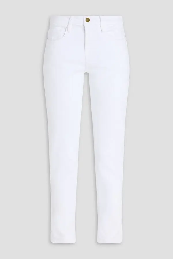 FRAME Le High Straight High-rise Jeans - White