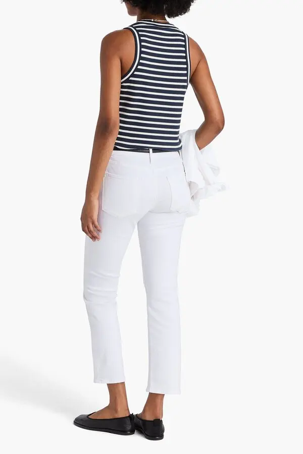 FRAME Le High Straight High-rise Jeans - White