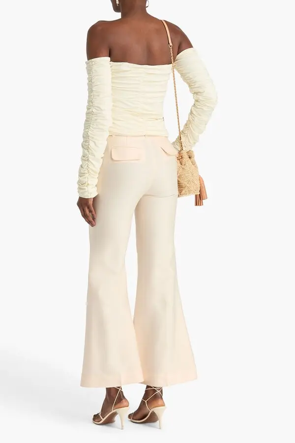 Zimmermann Belted Wool And Silk-blend Flared Pants