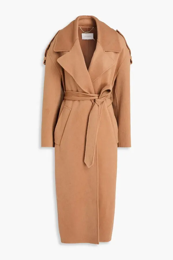 Zimmermann Belted Brushed Wool-blend Felt Coat
