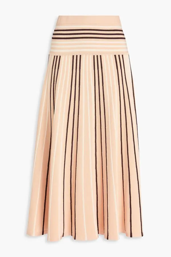 Zimmermann Striped Knitted Midi Skirt