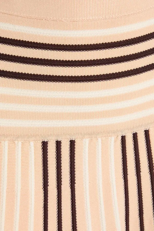 Zimmermann Striped Knitted Midi Skirt