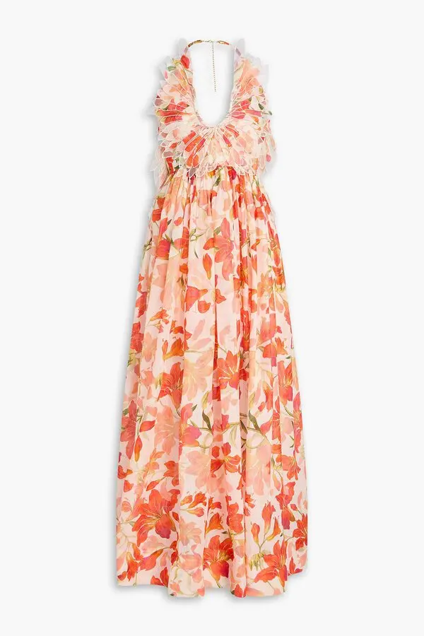 Zimmermann Open-back Floral-print Maxi Dress - Red