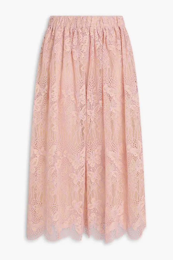 Zimmermann Corded Lace Midi Skirt - Blush