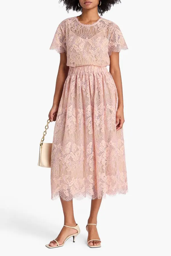 Zimmermann Corded Lace Midi Skirt