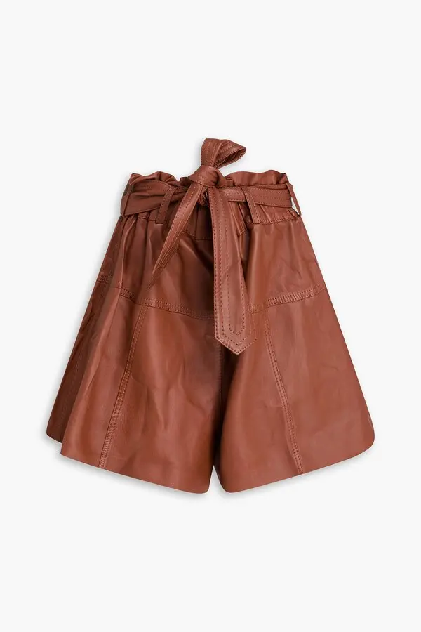Zimmermann Belted Leather Shorts