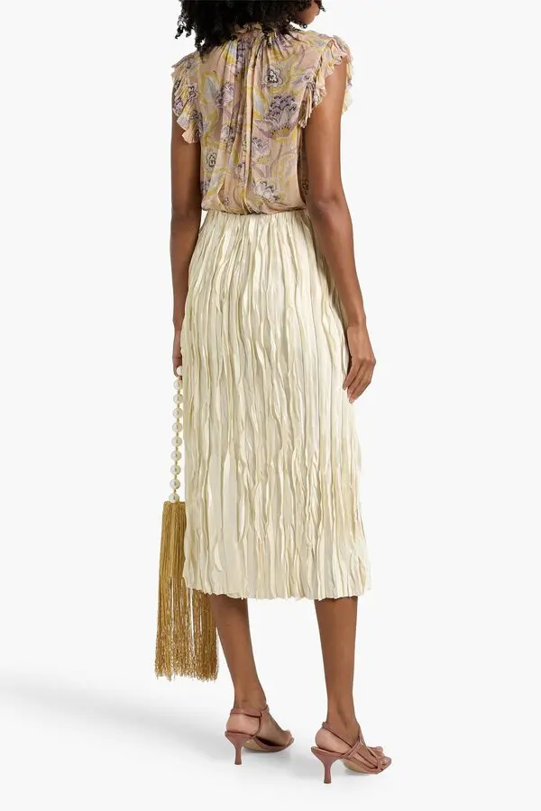 Zimmermann Ruffled Floral-print Georgette Top