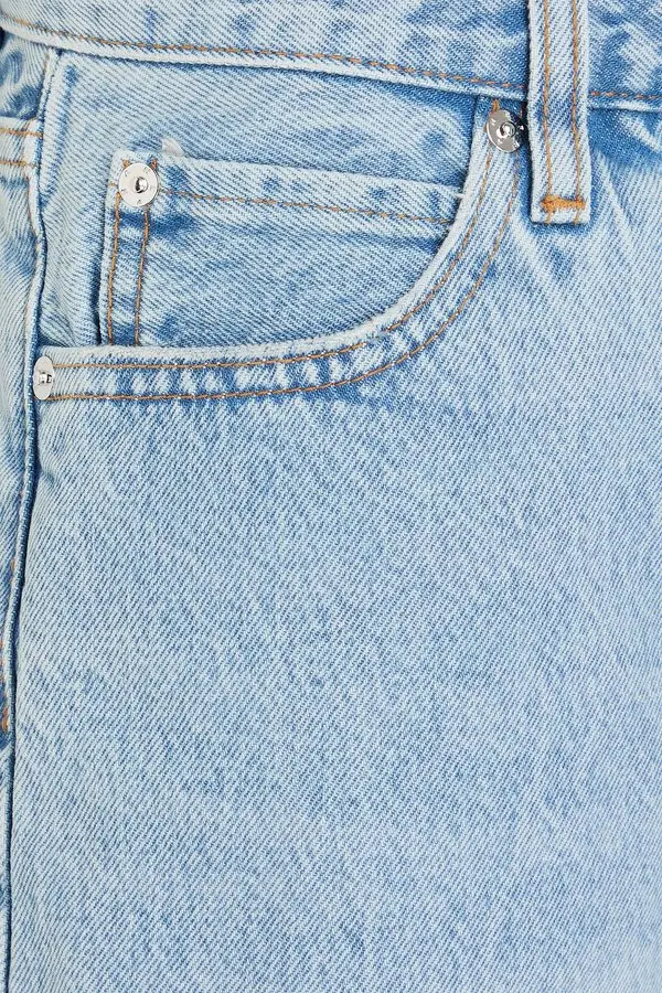 FRAME Faded Denim High-rise Shorts - Light Denim