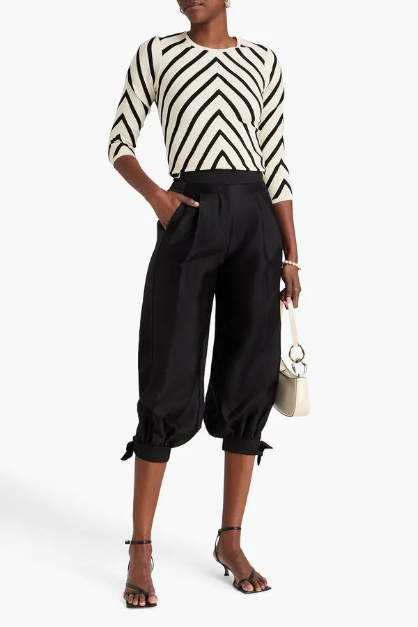 Zimmermann Cropped Wool And Silk-blend Tapered Pants