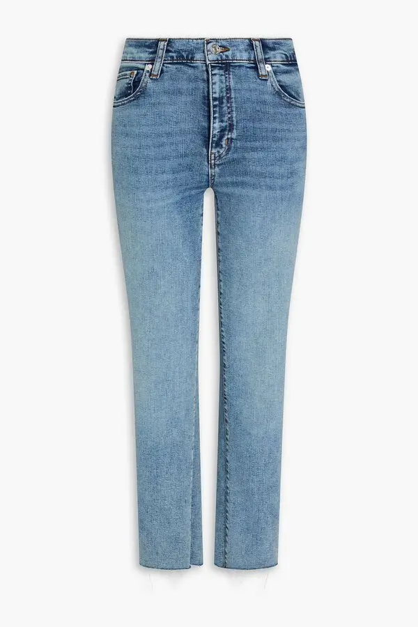 FRAME High-rise Straight-leg Jeans - Light Denim