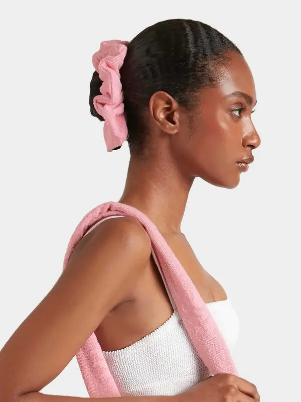 Hunza G Sunny Towelling Giant Scrunchie - Pink