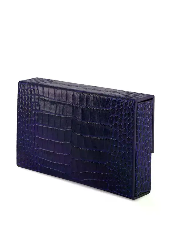 TOM FORD Crocodile-effect Leather Clutch - Blue