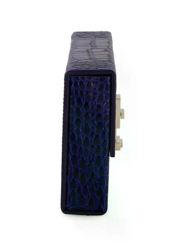 TOM FORD Crocodile-effect Leather Clutch - Blue