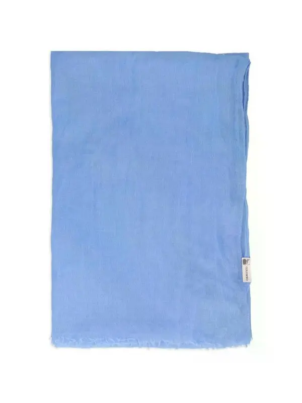 Colombo Fringed-edge Scarf - Blue