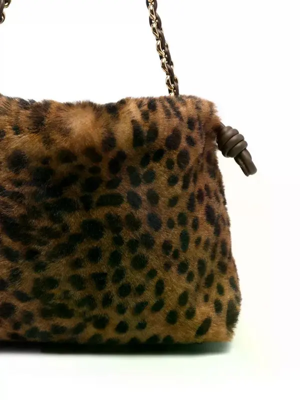 Loewe Leopard Print Chain Clutch