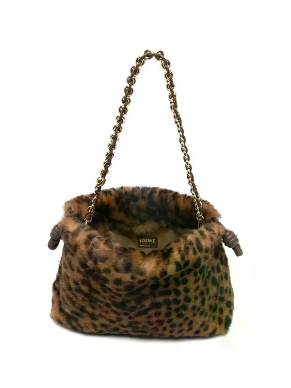 Loewe Leopard Print Chain Clutch