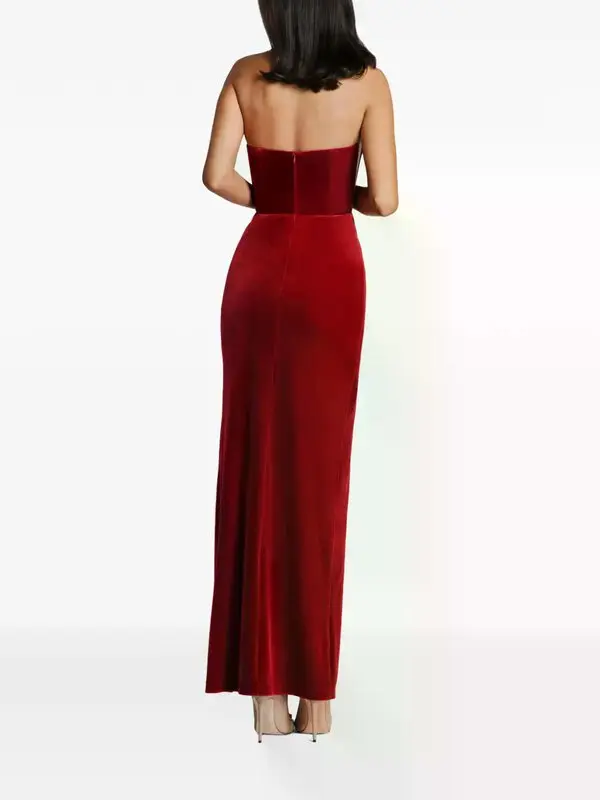 IMROSKA Strapless Slit Maxi Dress