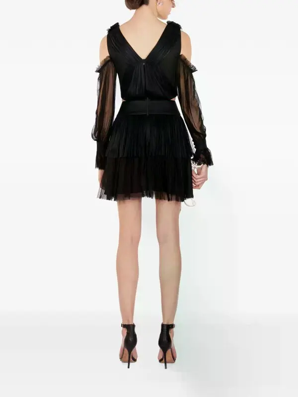 IMROSKA 28 Metallic Daisy Cut-out Embellished Mini Dress