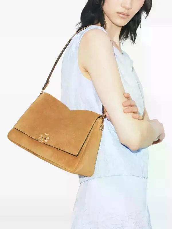Tory Burch Charlie Leather Shoulder Bag - Neutrals
