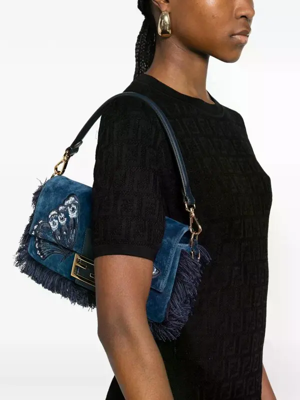Fendi Butterfly Fringe Baguette