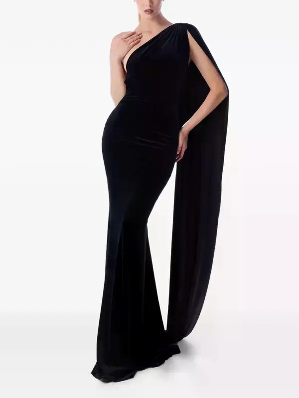IMROSKA One-shoulder Maxi Dress - Black