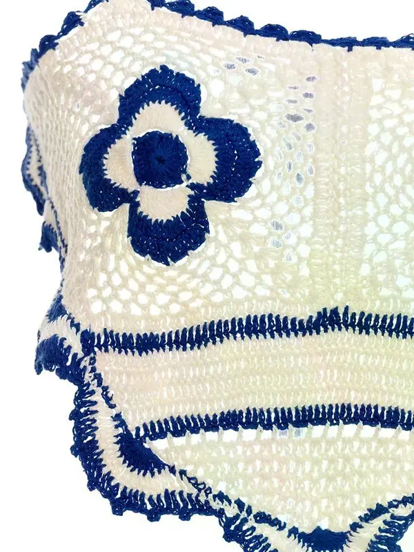 Agua Bendita Flower-crochet Top
