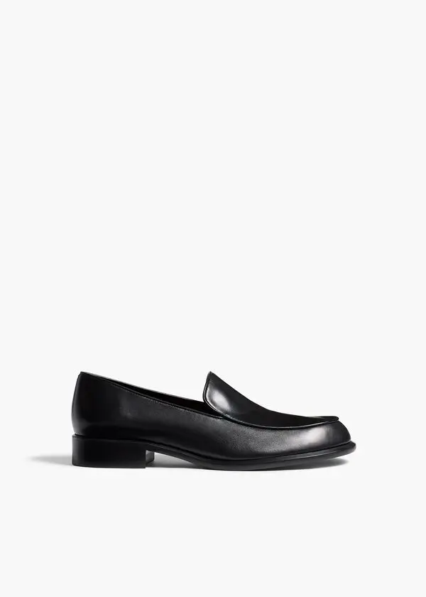 Khaite Miles Leather Loafer - Black