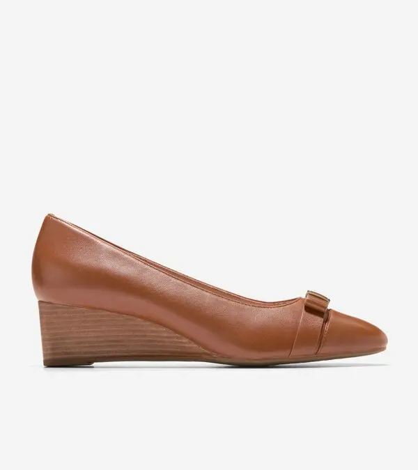 Cole Haan Go-to Malta Bow Wedges - British Tan