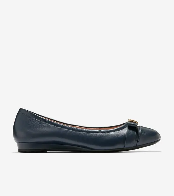 Cole Haan Go-to Tova Bow Ballet Flats - Navy Blazer
