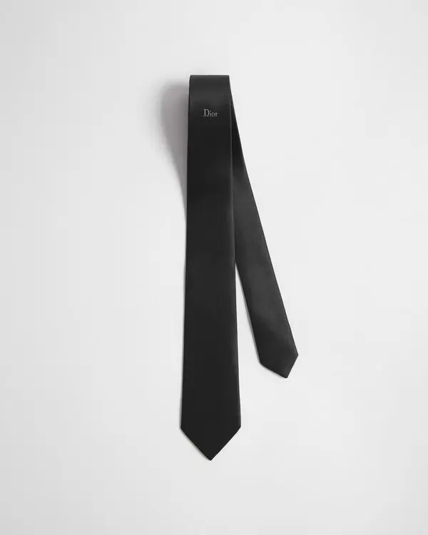 Dior Silk Neck Tie - Black Silk